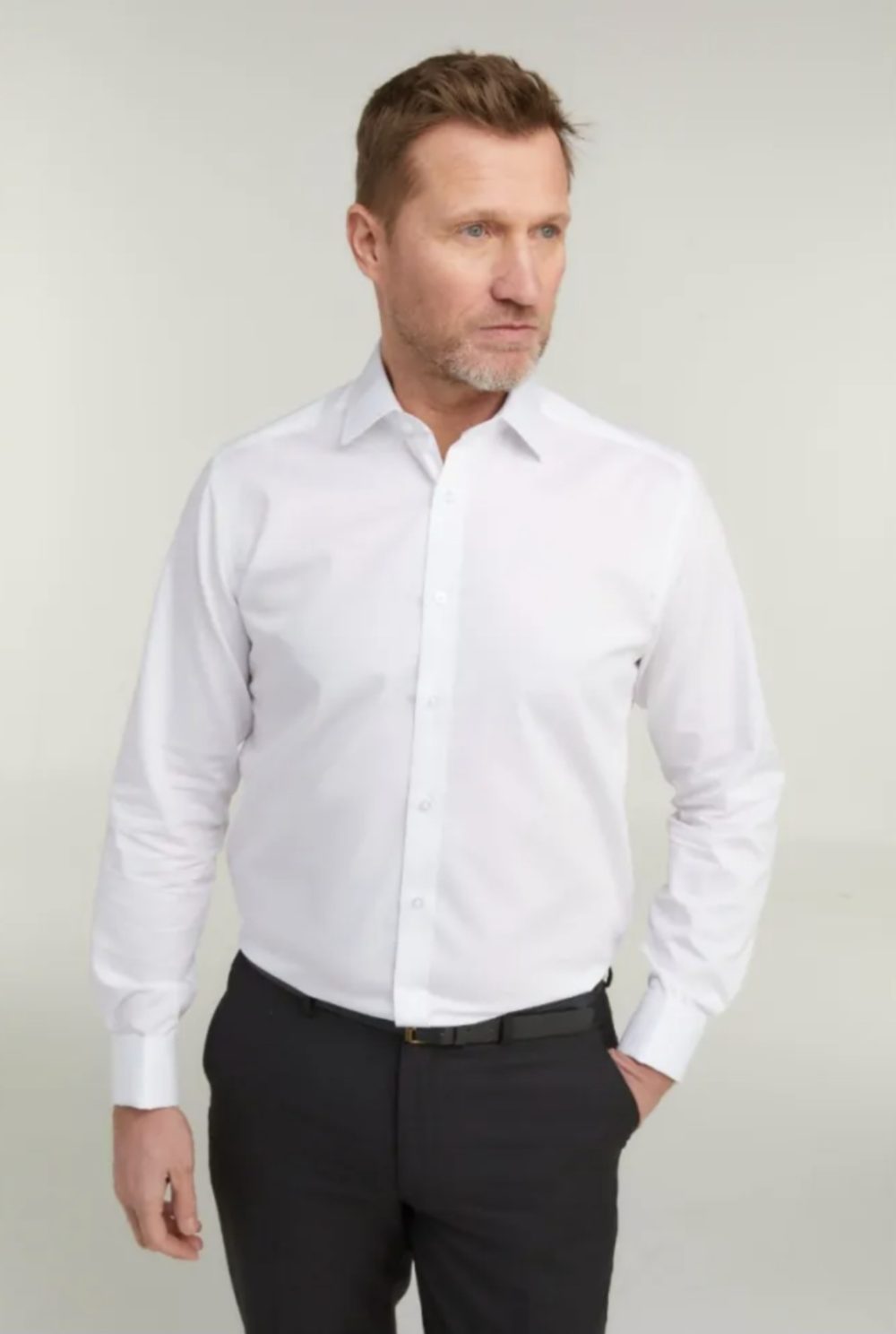 Double Two White Non-Iron Double Cuff Shirt - Tom Dick & Harry Menswear.